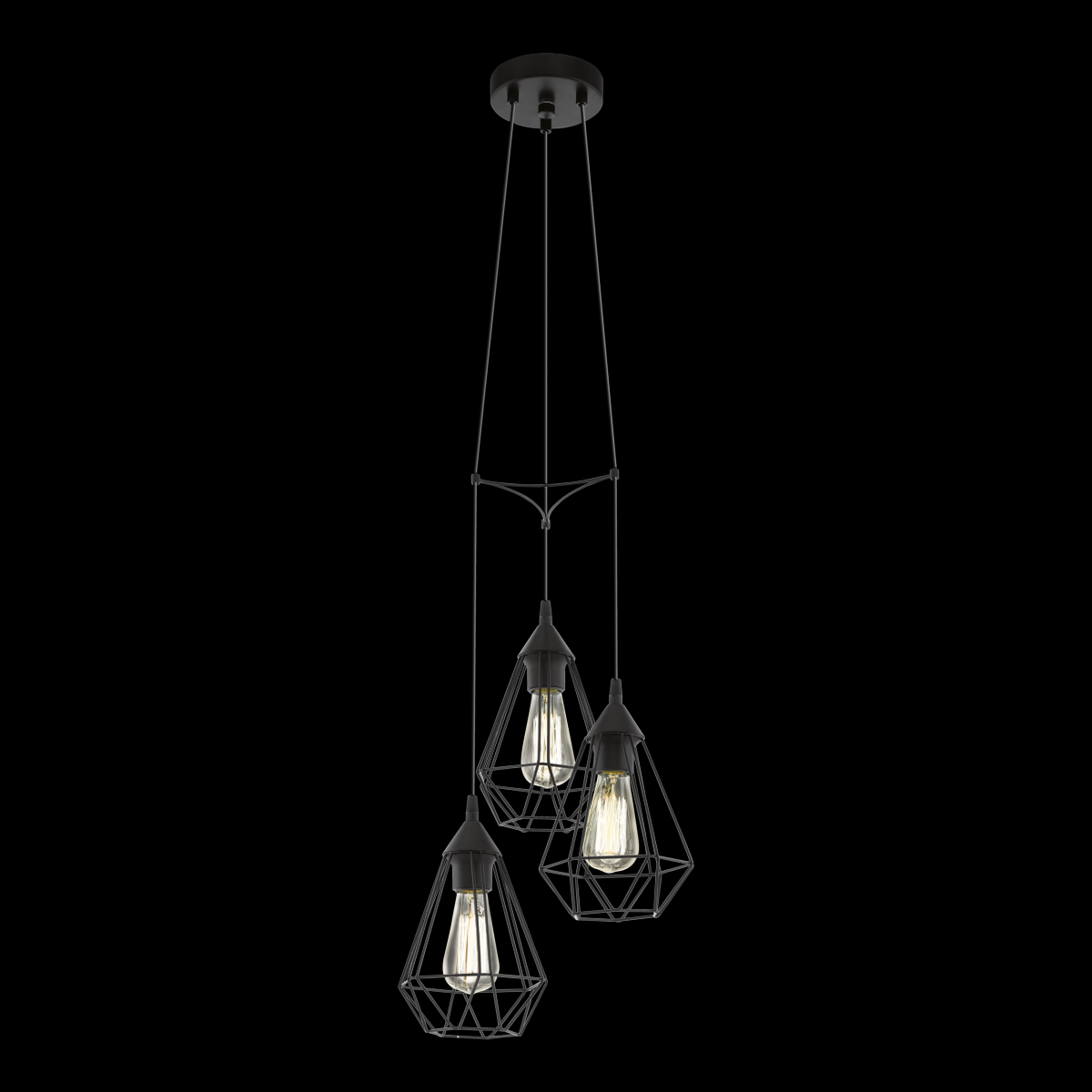 Eglo 94191 závěsné svítidlo Tarbes 3x60W | E27 - černá | Dekolamp.cz