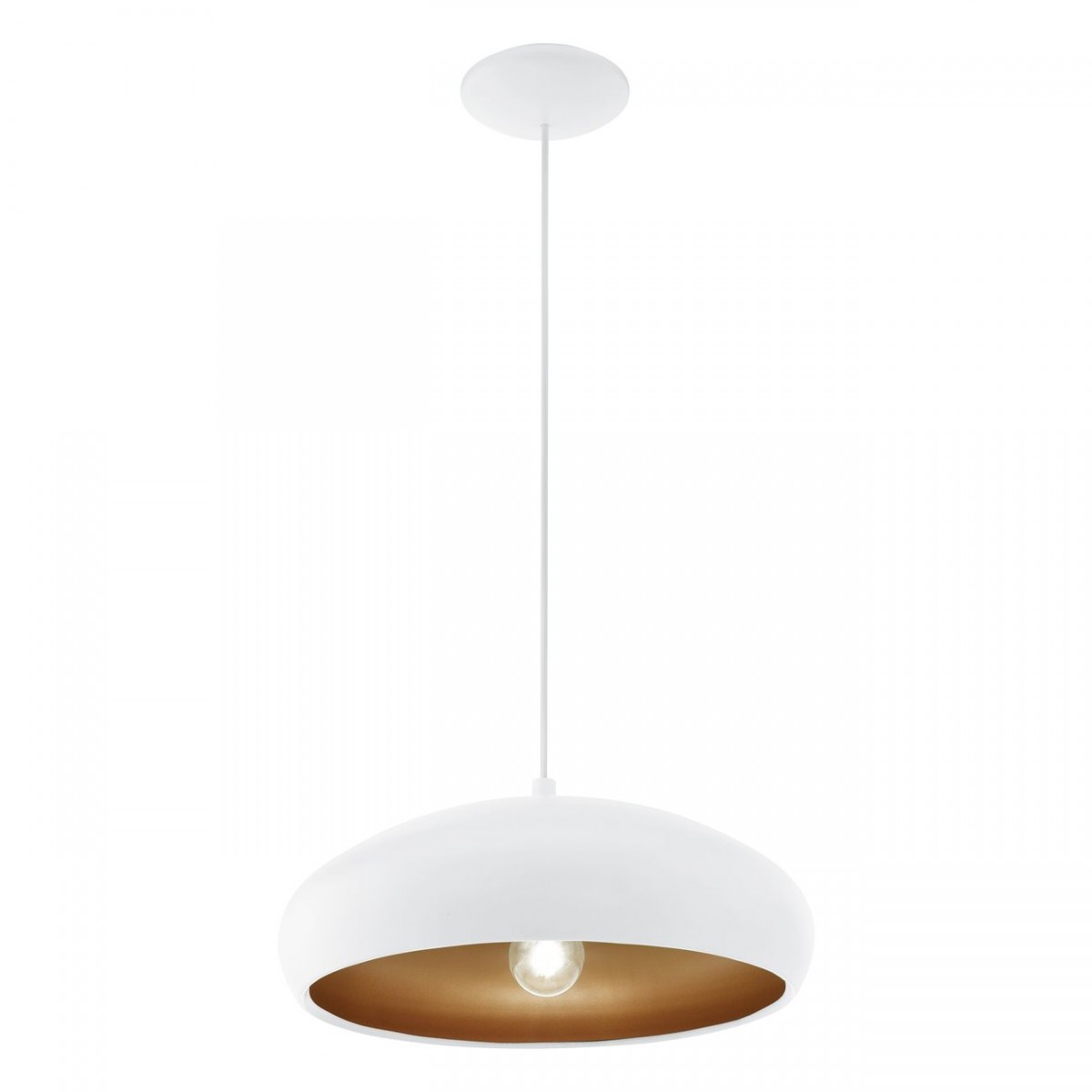Eglo 94606 závěsné svítidlo Mogano 1 1x60W | E27 - bílá, měděná ...